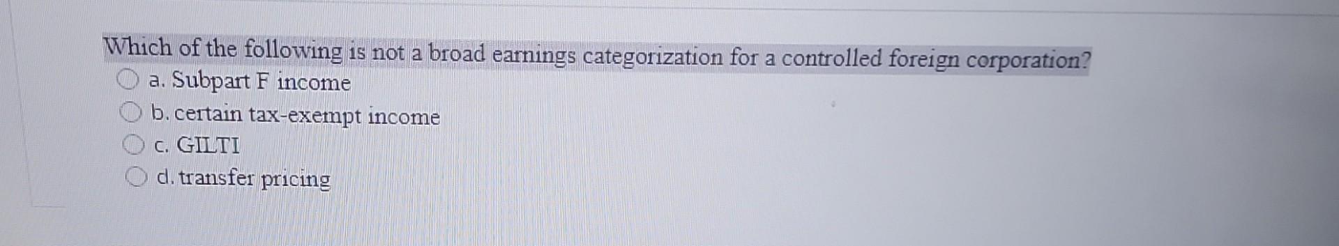 Solved Which of the following is not a broad earnings | Chegg.com