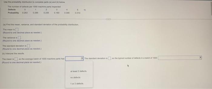 Solved Use the probibily distioutoen to ompilete farts (a) | Chegg.com