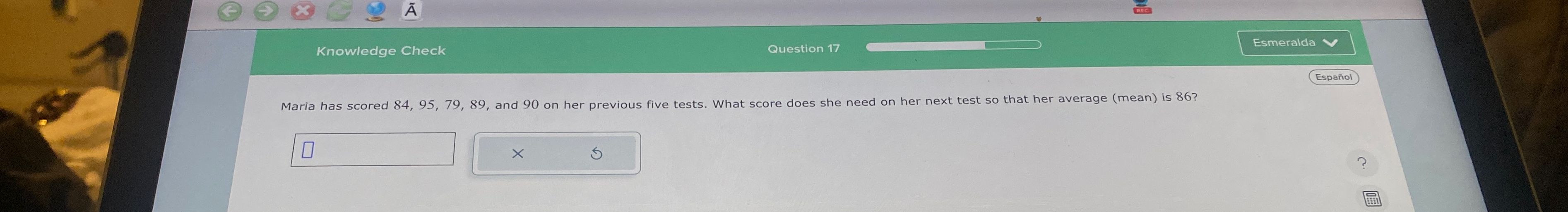 Solved Maria has scored 84,95,79,89, ﻿and 90 ﻿on her | Chegg.com