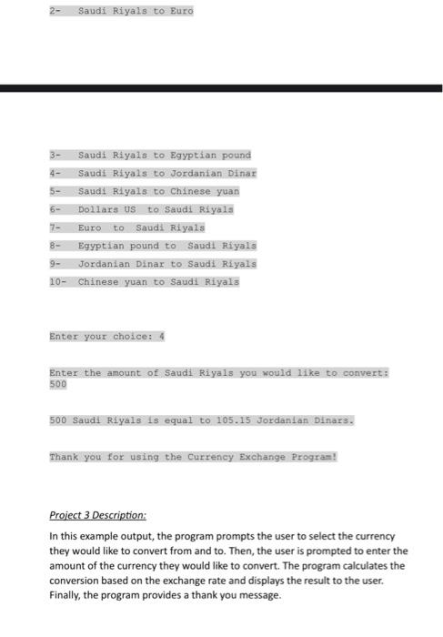 Solved 3. Currency Exchange Program: Create a currency | Chegg.com