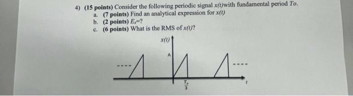 Solved 4) (15 points) Consider the following periodic signal | Chegg.com