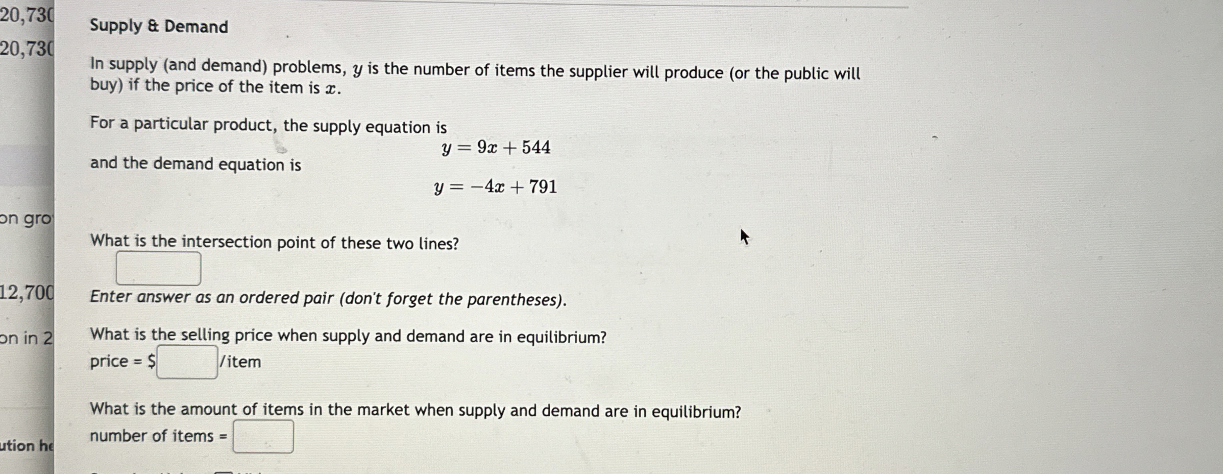Solved In supply (and demand) ﻿problems, y ﻿is the number of | Chegg.com