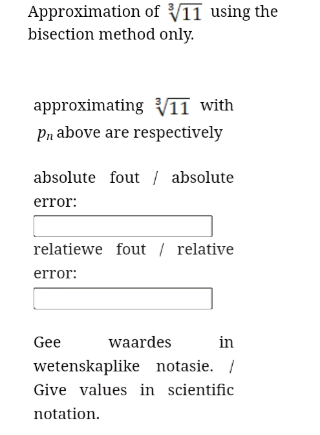 Solved Approximation of V11 using the bisection method only. | Chegg.com