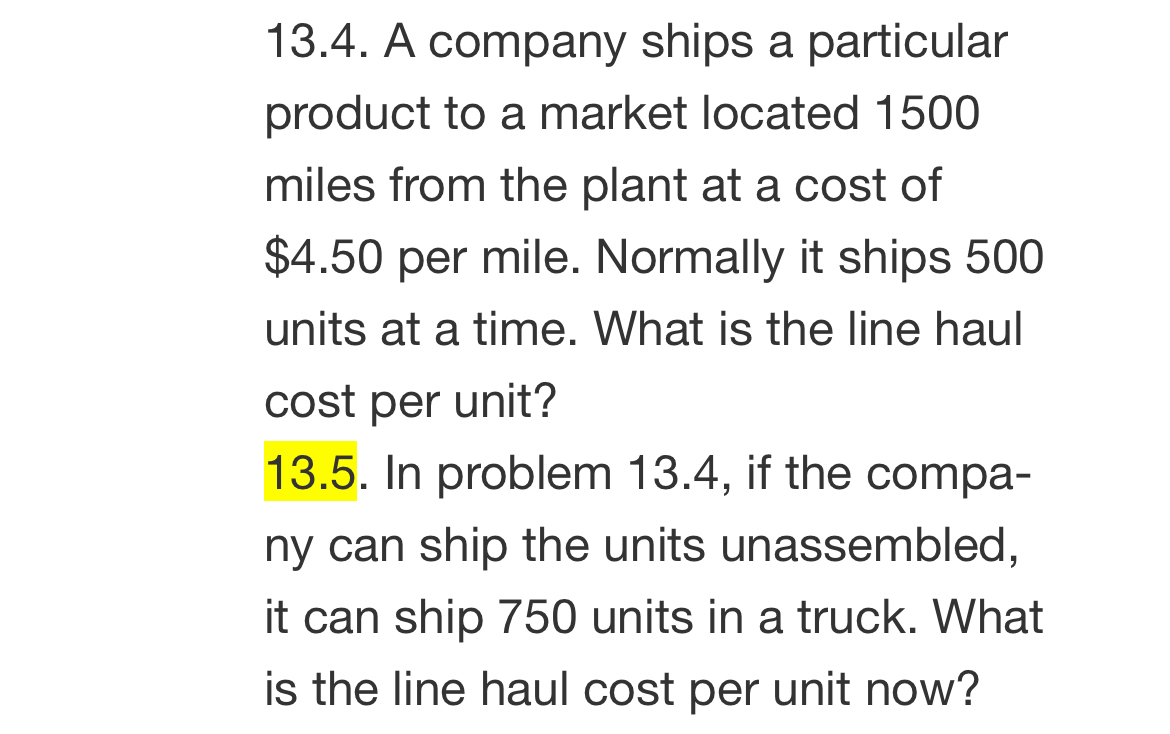 Solved 13.4. ﻿A company ships a particular product to a | Chegg.com