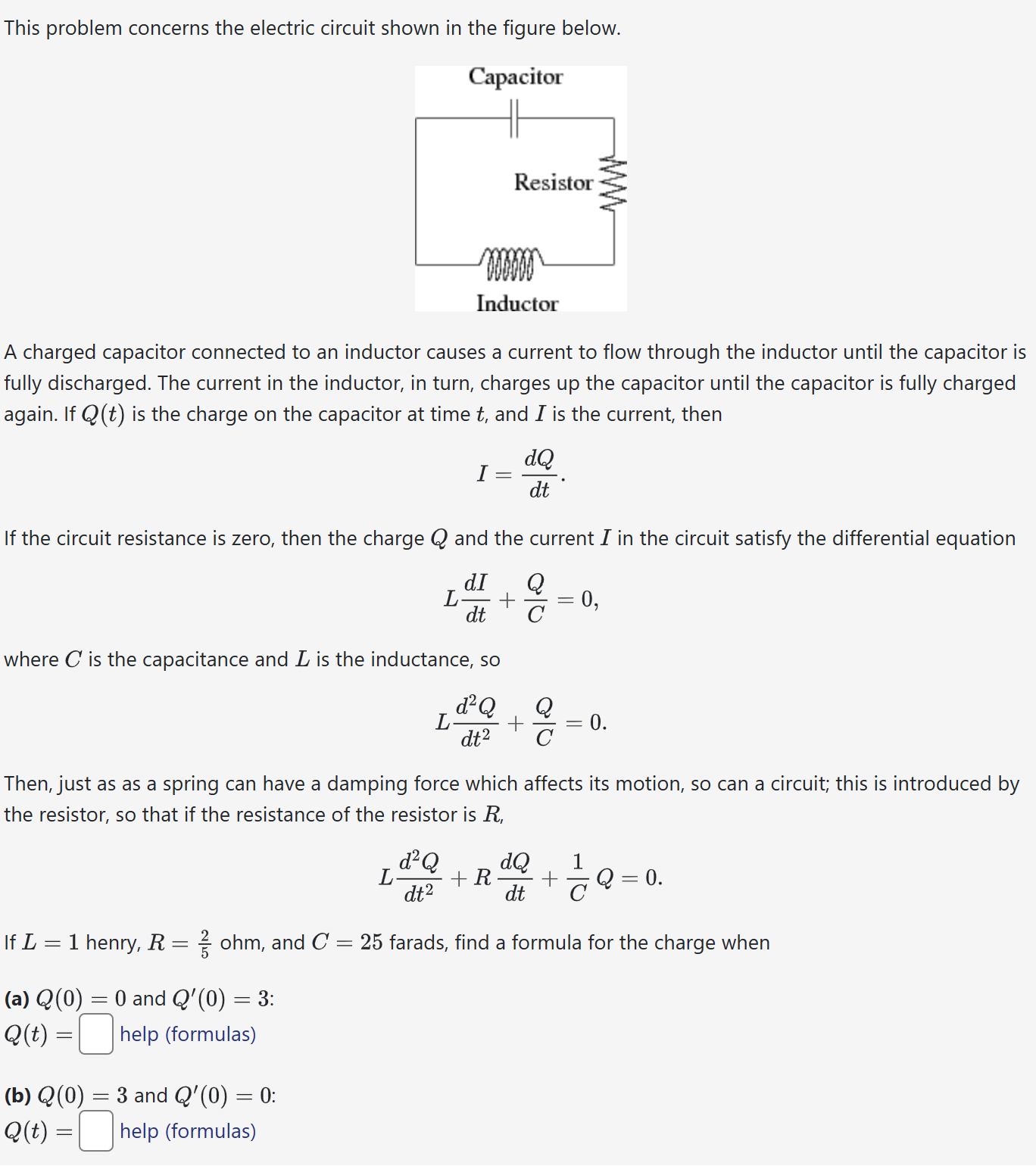 Solved This problem concerns the electric circuit shown in | Chegg.com