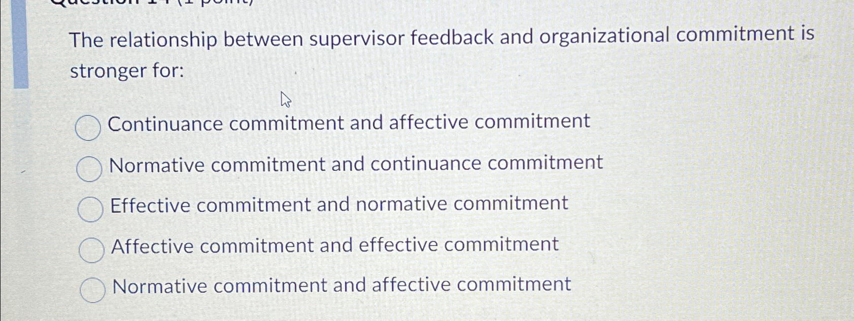 Solved The relationship between supervisor feedback and | Chegg.com