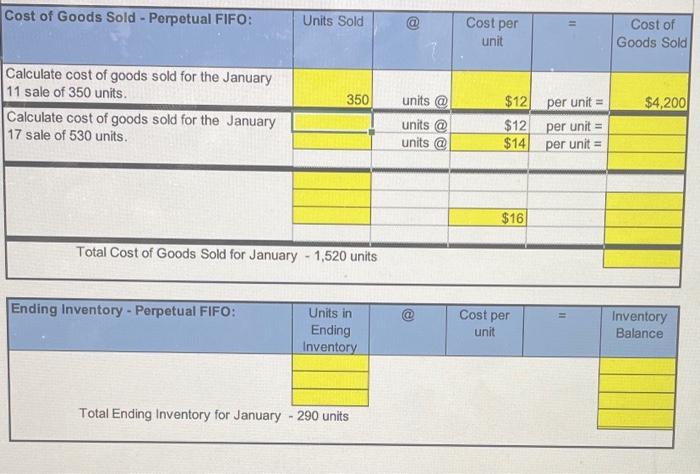 Solved Cost per Units purchased Total Cost Units Sold | Chegg.com