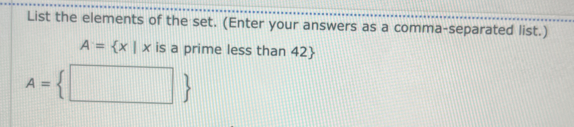 Solved List the elements of the set. (Enter your answers as | Chegg.com