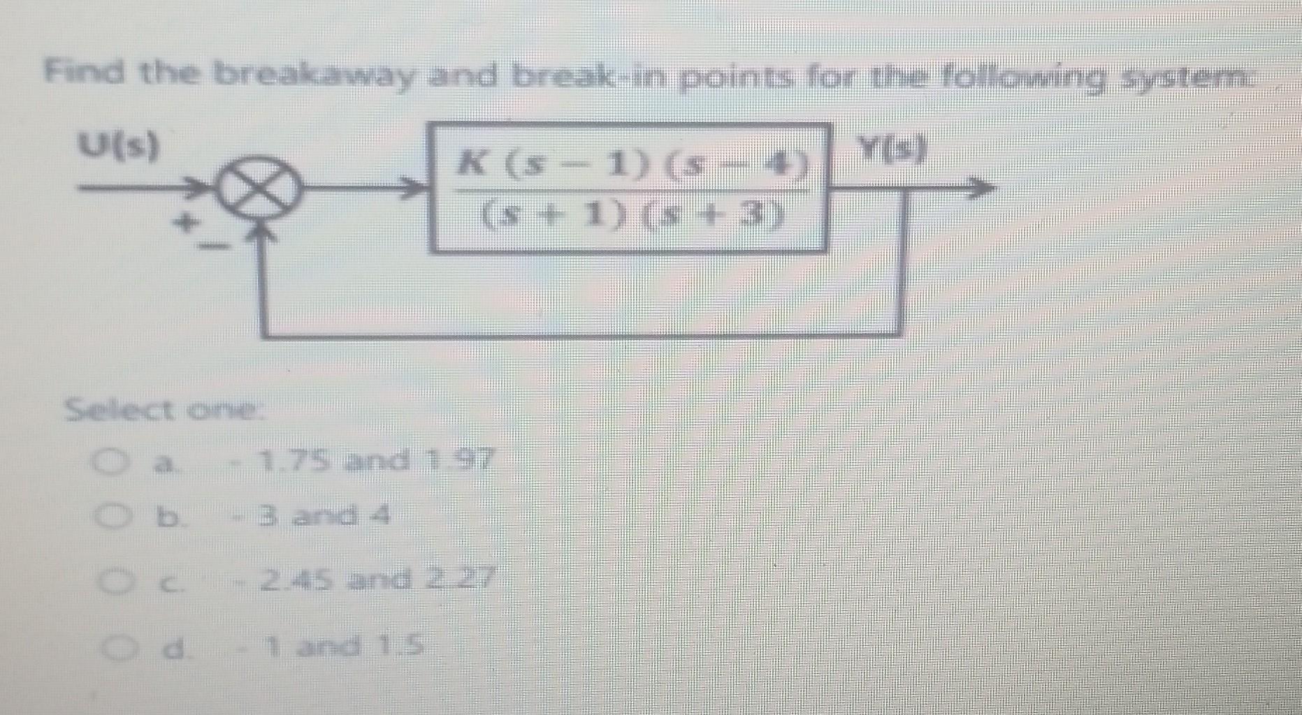 Find the breakaway and break-in points for the | Chegg.com