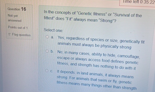 Solved IIme left 0:35:22Question 16Not yet answeredPoints | Chegg.com