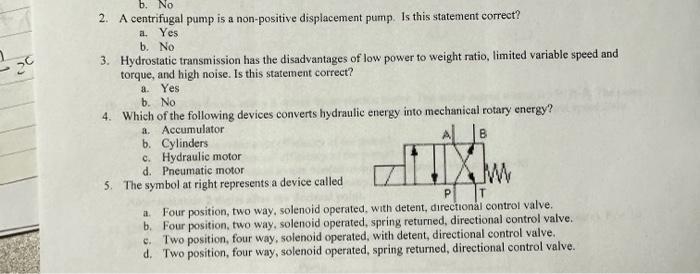 Solved 2. A centrifugal pump is a non-positive displacement | Chegg.com