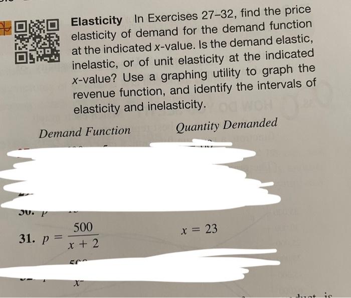 Solved Elasticity In Exercises 27–32, find the price | Chegg.com