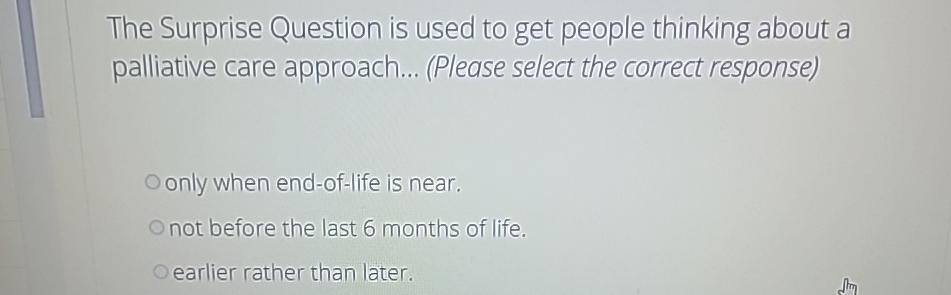 Solved The Surprise Question is used to get people thinking | Chegg.com