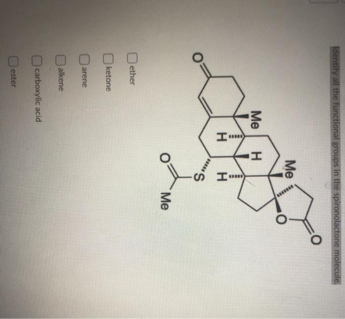 Solved Identify all the functional groups in the | Chegg.com