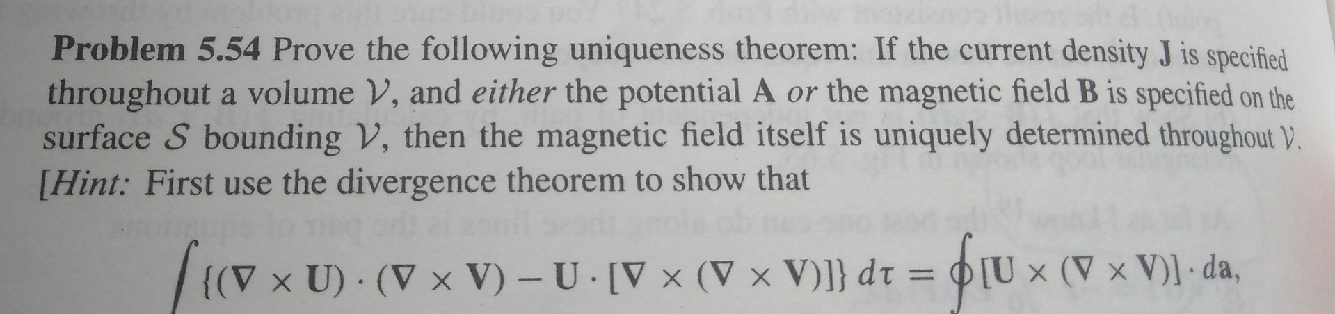 Solved Problem 5.54 ﻿Prove the following uniqueness theorem: | Chegg.com