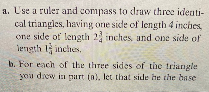Solved a. Use a ruler and compass to draw three identi- cal | Chegg.com
