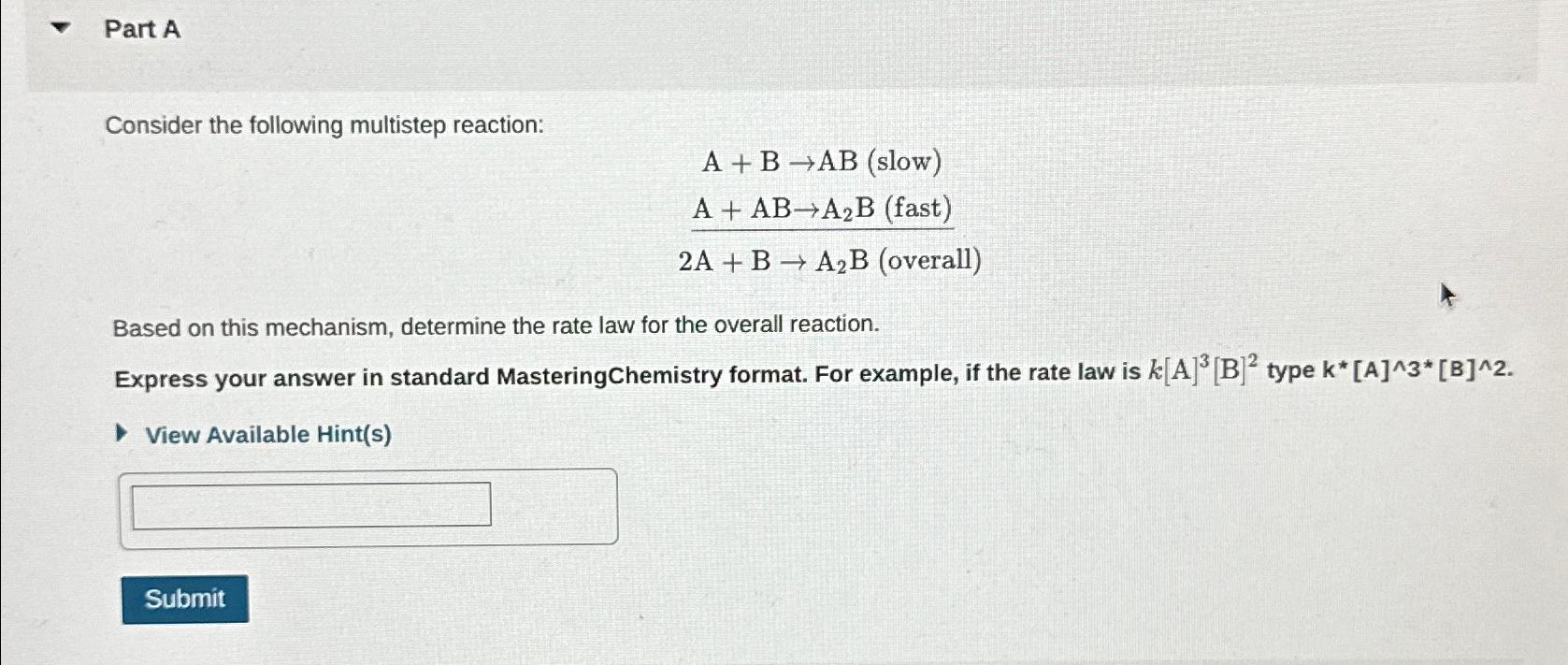 Solved Part A\\nConsider the following multistep | Chegg.com Solved Part A\\nConsider the following multistep | Chegg.com