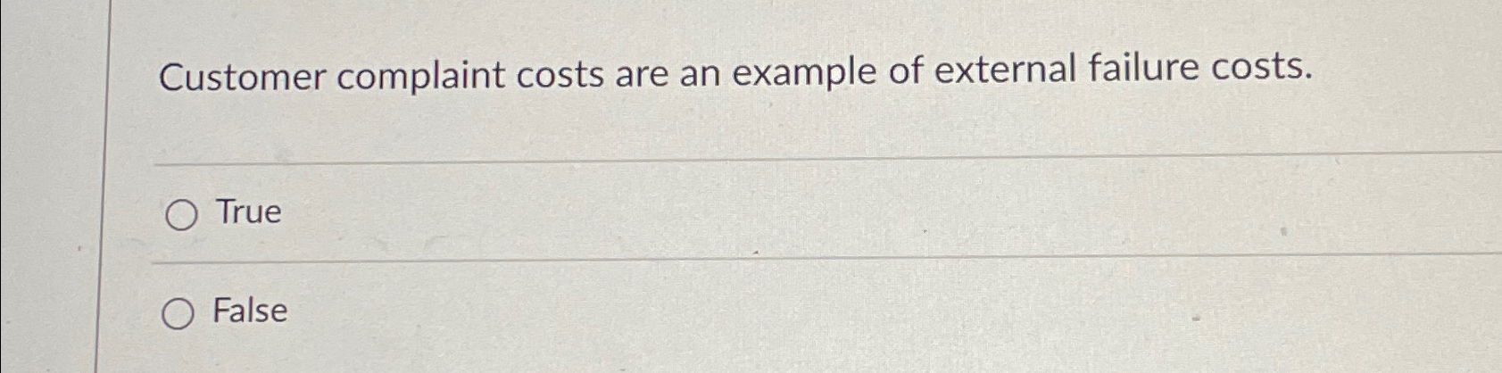 Solved Customer complaint costs are an example of external | Chegg.com