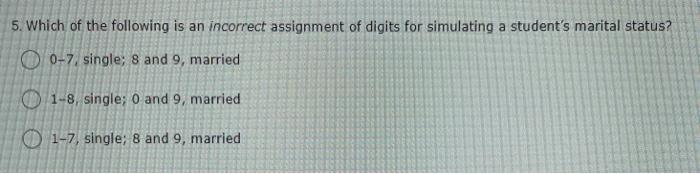 Solved 5. Which of the following is an incorrect assignment | Chegg.com