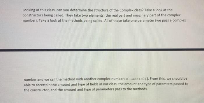 Solved We are going to expand on the Complex class exercise | Chegg.com