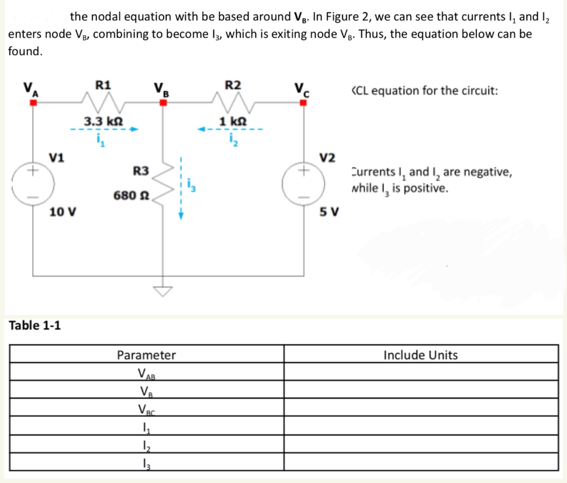 Solved the nodal equation with be based around VB. ﻿In | Chegg.com