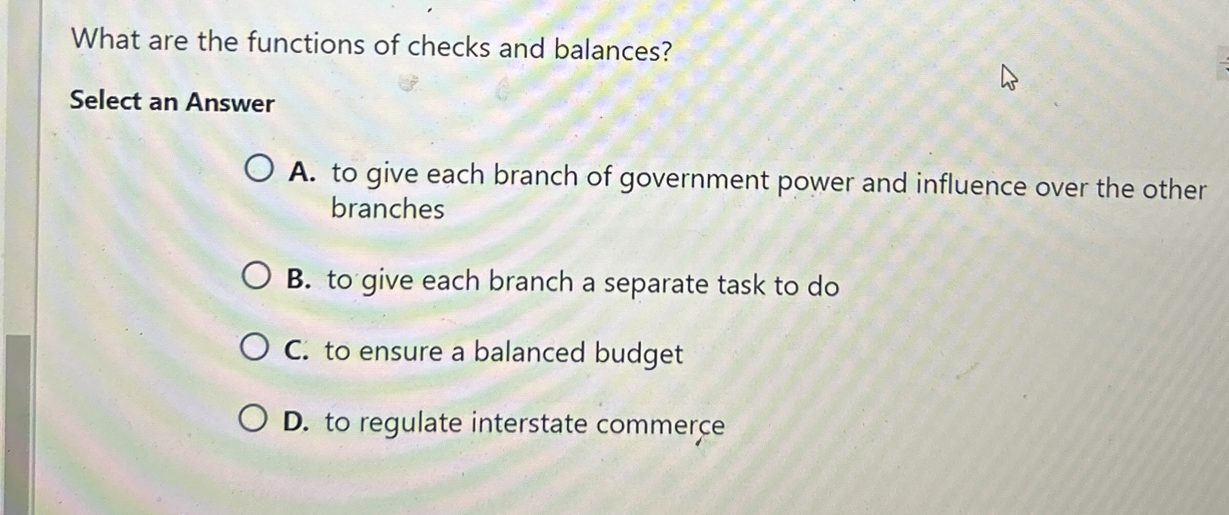 Solved What are the functions of checks and balances?Select | Chegg.com