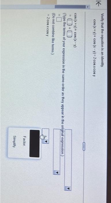 Solved Verify that the equation is an identity. | Chegg.com