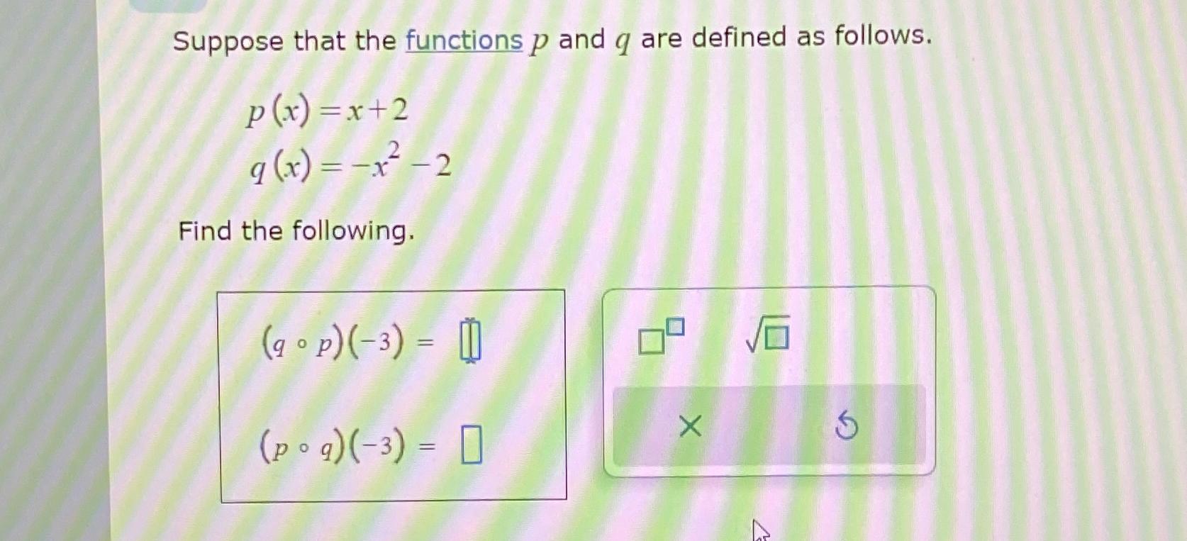 Solved Suppose that the functions p ﻿and q ﻿are defined as | Chegg.com