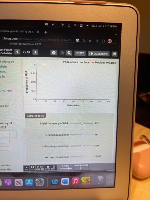 RESET and then run the simulation for 200 generations | Chegg.com