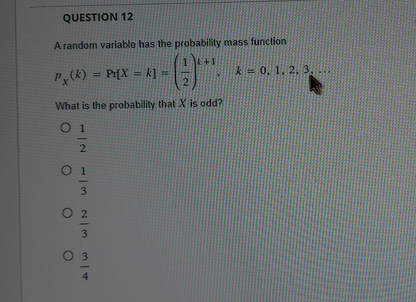 Solved A random variable has the probability mass function | Chegg.com