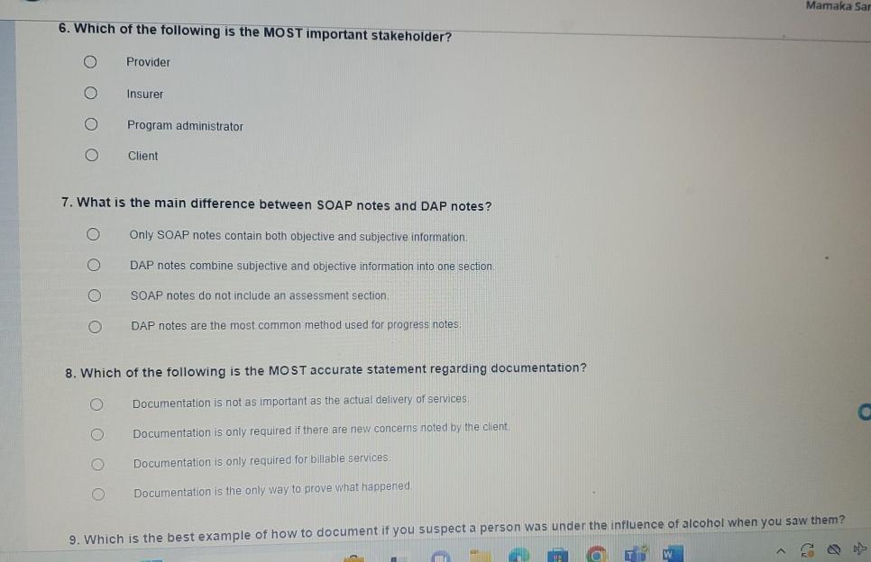 Solved Mamaka Sar6. ﻿Which of the following is the MOST | Chegg.com