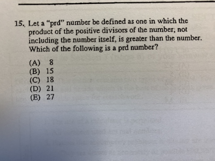 Solved 15. Let a "prd” number be defined as one in which the | Chegg.com
