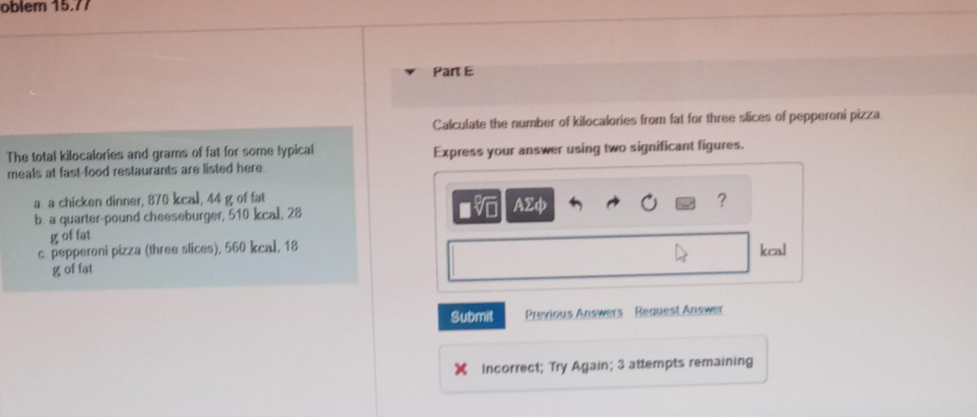 Solved Calculate the number of kilocalories from fat for | Chegg.com