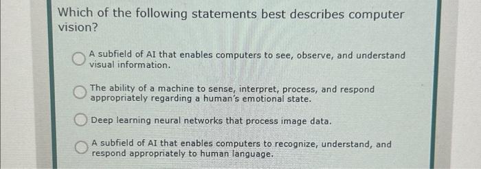 Which of the following statements best describes | Chegg.com