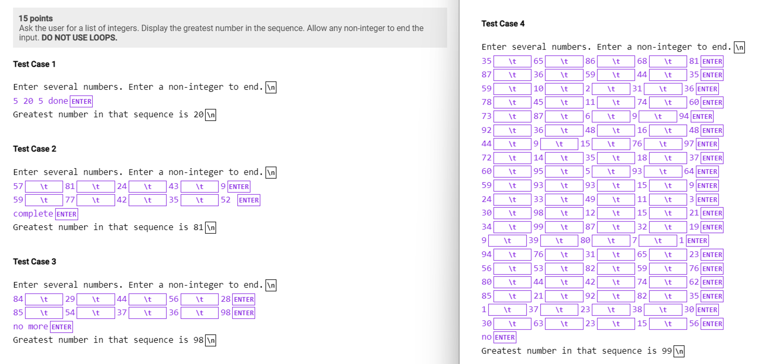 Solved IN JAVA for beginner. Ask the user for a list of | Chegg.com