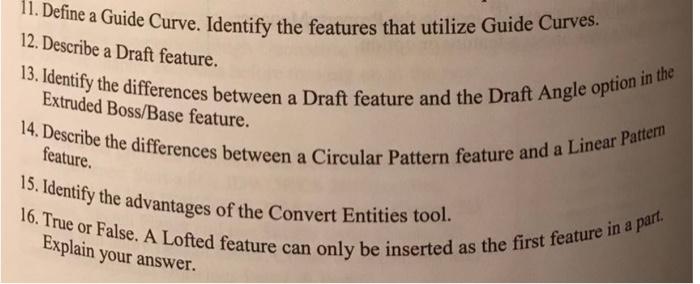 Solved 11. Define a Guide Curve. Identify the features that | Chegg.com
