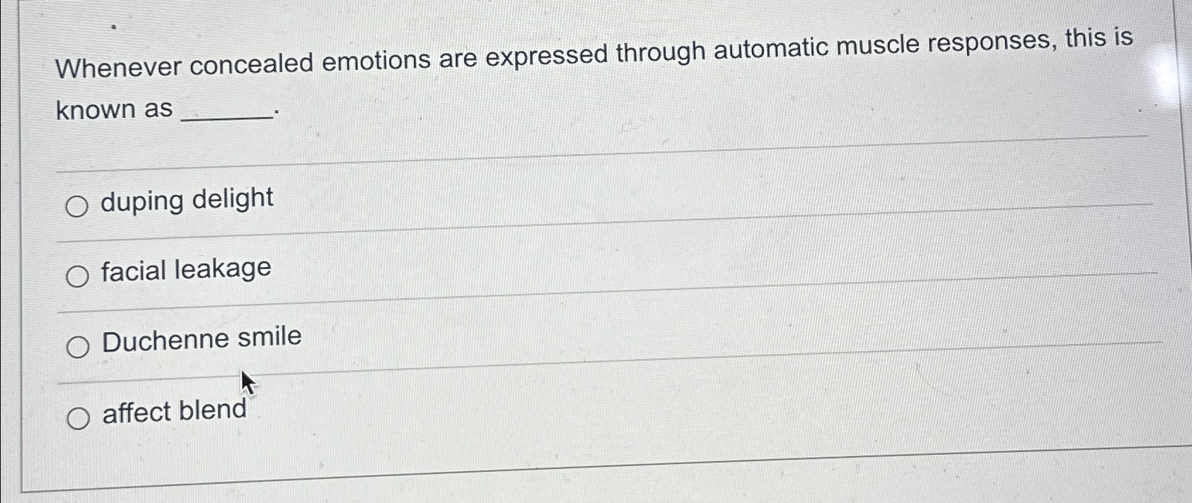 Solved Whenever concealed emotions are expressed through | Chegg.com