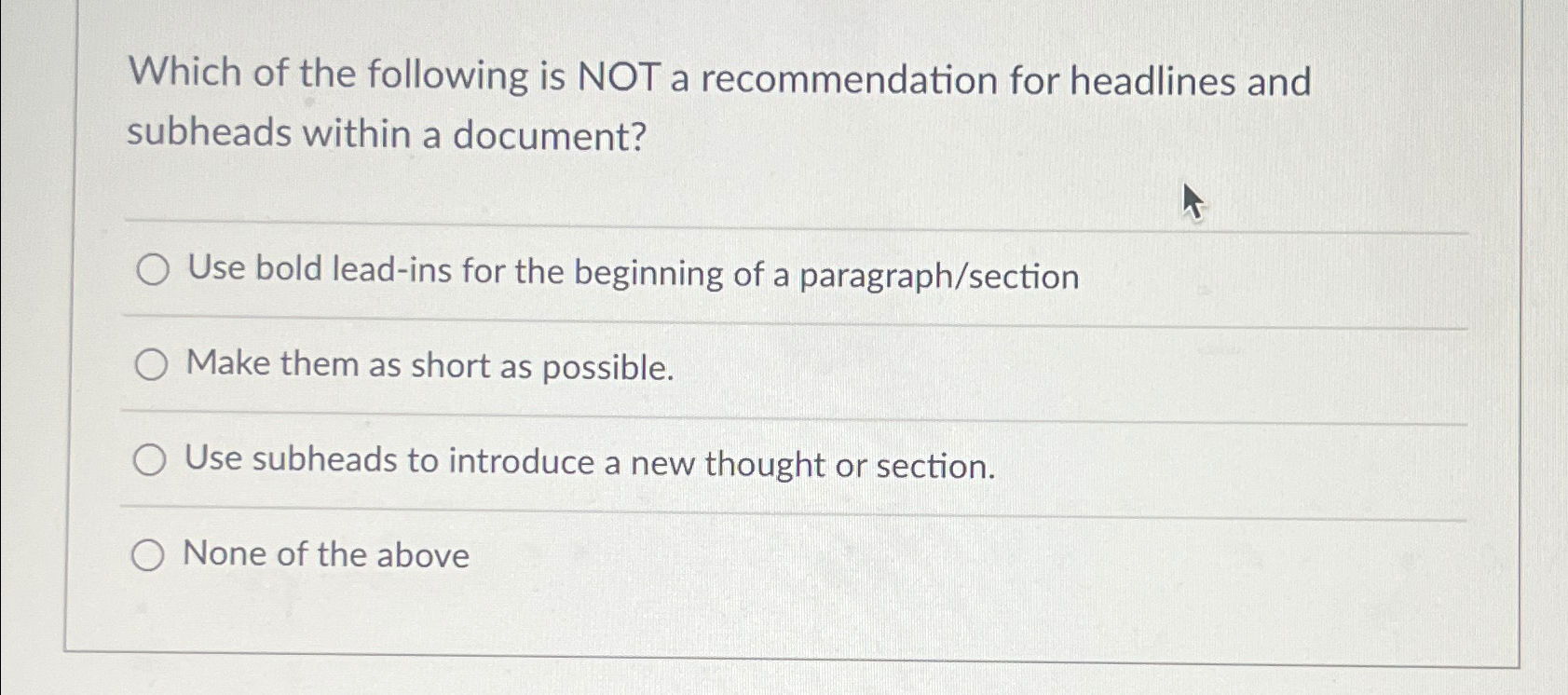 Solved Which of the following is NOT a recommendation for | Chegg.com