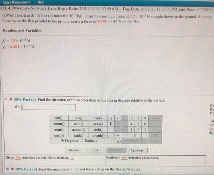 Solved Class Management | Help CH. 4, Dynamics-Newton's Laws | Chegg.com