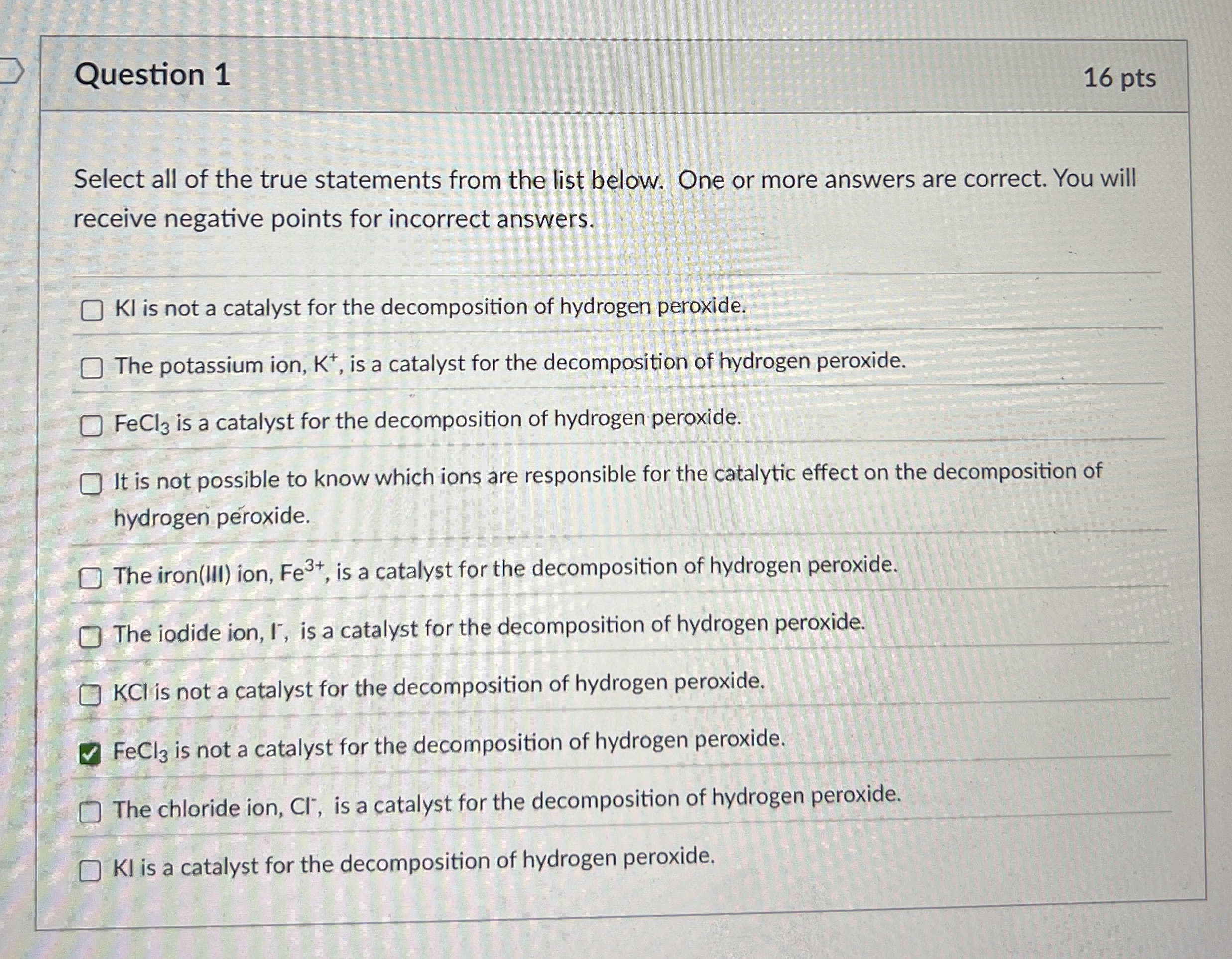 Solved Question 116 ﻿ptsSelect all of the true statements | Chegg.com