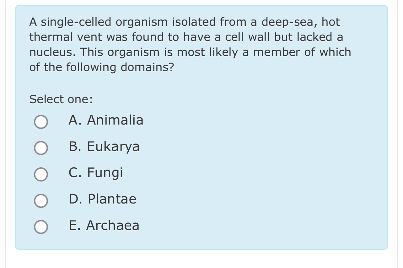 Solved A single-celled organism isolated from a deep-sea, | Chegg.com