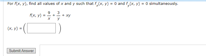 Solved For f(x,y), ﻿find all values of x ﻿and y ﻿such that | Chegg.com