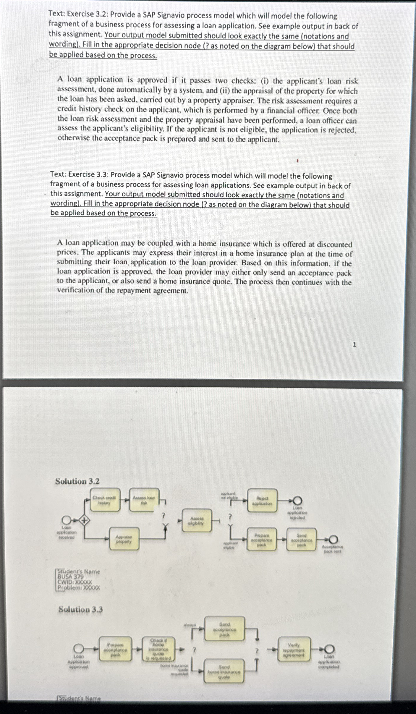 Solved Text: Exercise 3.2: Provide a SAP Signavio process | Chegg.com