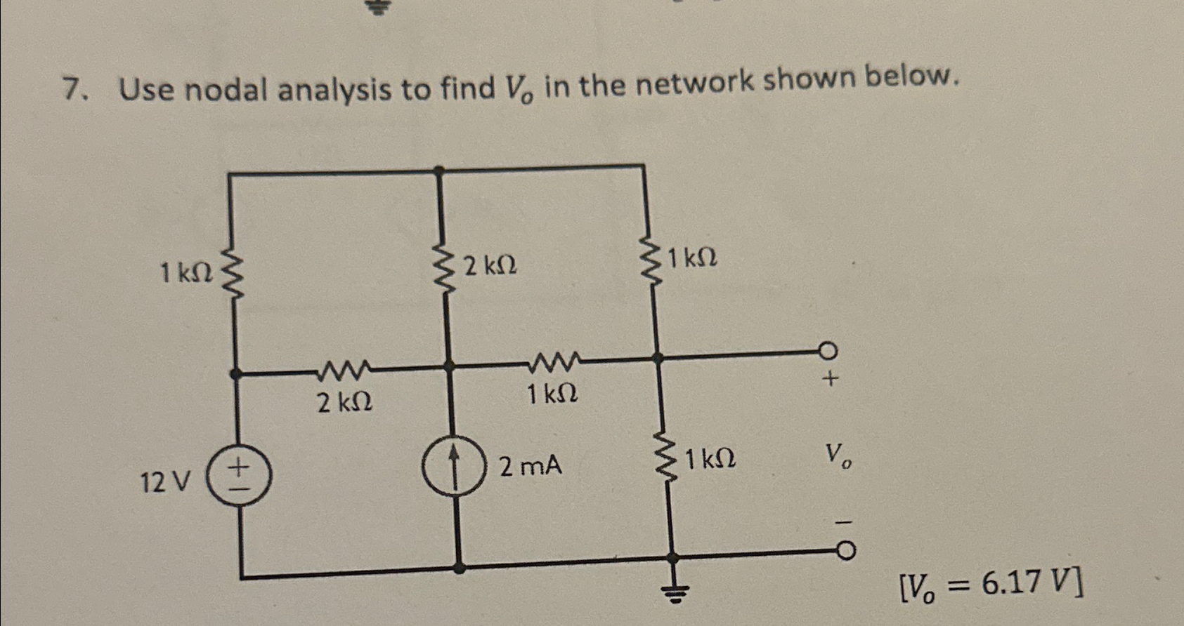 Solved Use nodal analysis to find Vo ﻿in the network shown | Chegg.com