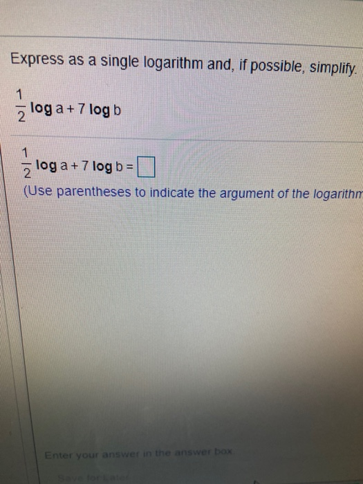 Solved Express as a single logarithm and, if possible, | Chegg.com