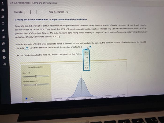 Solved : Ch 09: Assignment - Sampling Distributions | Chegg.com