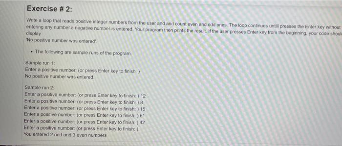 Solved Write a loop that reads positive integer numbers from | Chegg.com