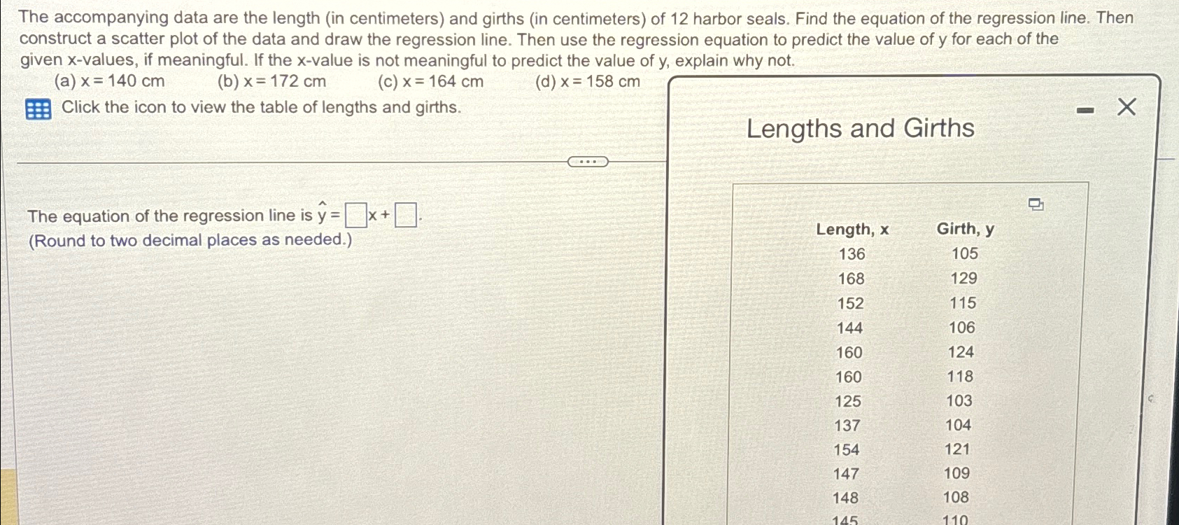 Solved The accompanying data are the length (in centimeters) | Chegg.com