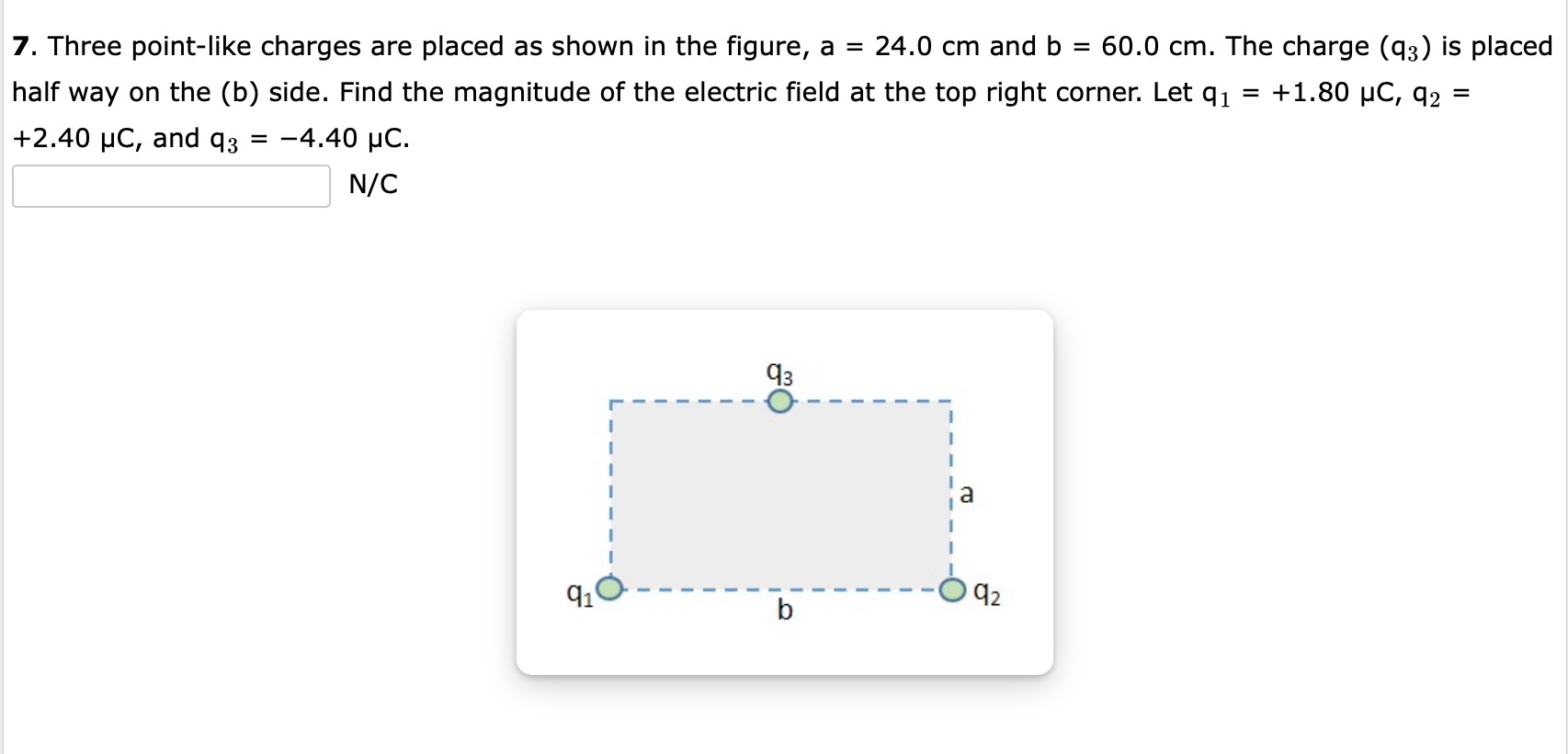 Solved Three point-like charges are placed as shown in the | Chegg.com