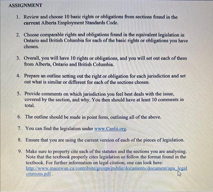 1. Review and choose 10 basic rights or obligations | Chegg.com